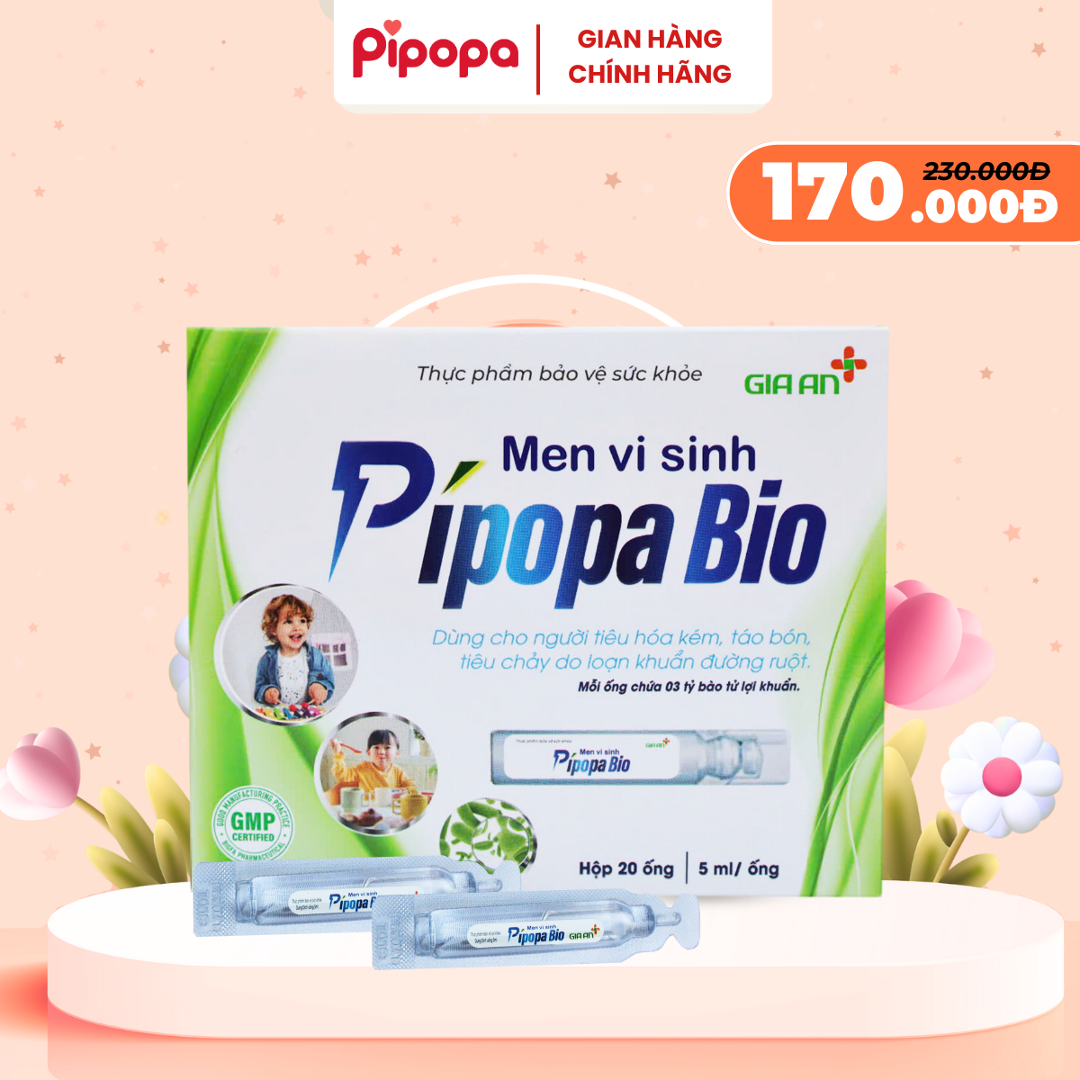 Thực Phẩm Bảo Vệ Sức Khỏe Men Vi Sinh Pipopa Bio Bổ Sung 3 Tỷ Bào Tử Lợi Khuẩn Hộp 20 Ống | Công ...